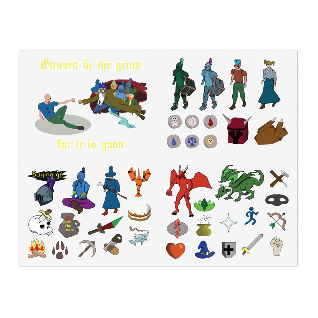 Runescape Sticker Sheet # 1 - Etsy