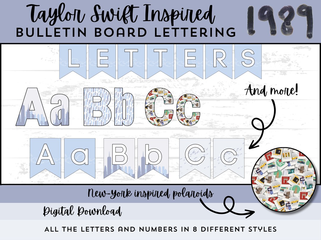 Bulletin Board Lettering Taylor Swift Inspired 1989 - Etsy