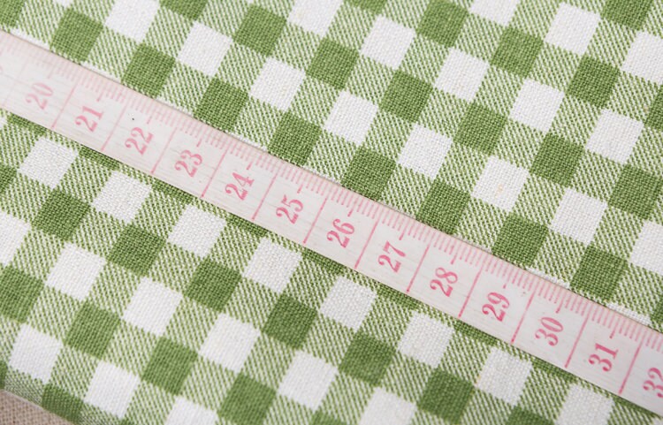 Green Cotton Linen Check Fabric, Dress Fabric, Decoration Fabric, Throw ...