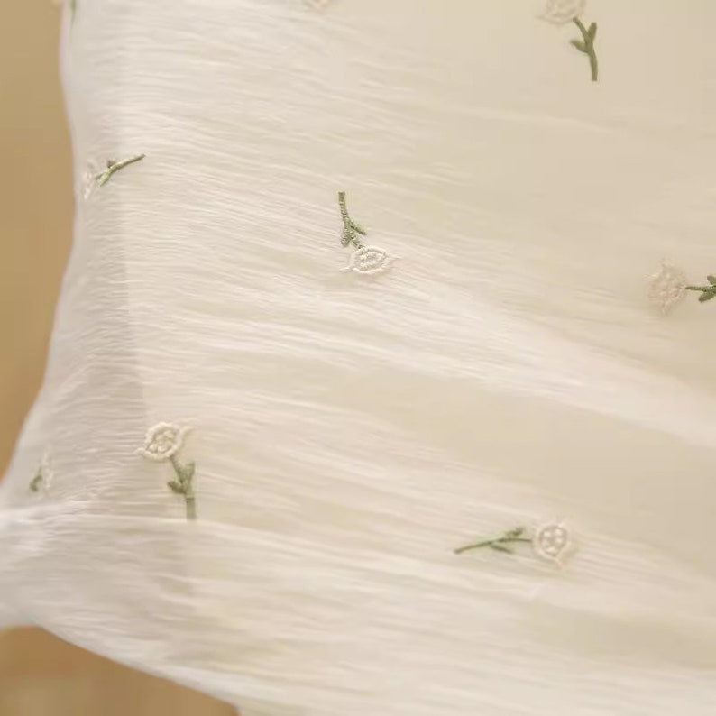 Floral Embroidered Chiffon Fabric, Designer Fabric, Floral Fabric ...