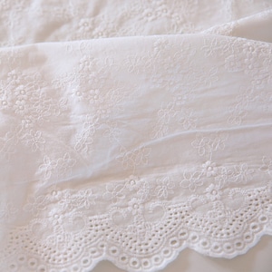 White Lace Floral Fabric, Wedding Fabric, Floral Embroidered Fabric ...