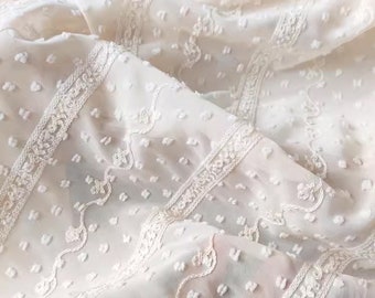 Floral Embroidered Chiffon Fabric, Designer Fabric, Floral Fabric ...