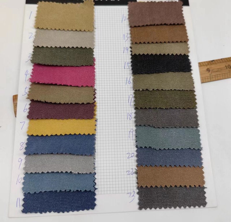 16oz Washed Canvas Fabric, Heavy Duty Canvas Fabric, Retro Canvas ...