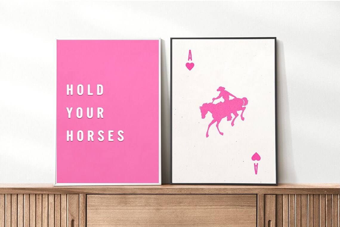 Retro Western Ace Card Poster Wall Art, Cowgirl Wall Art Preppy, Ace ...
