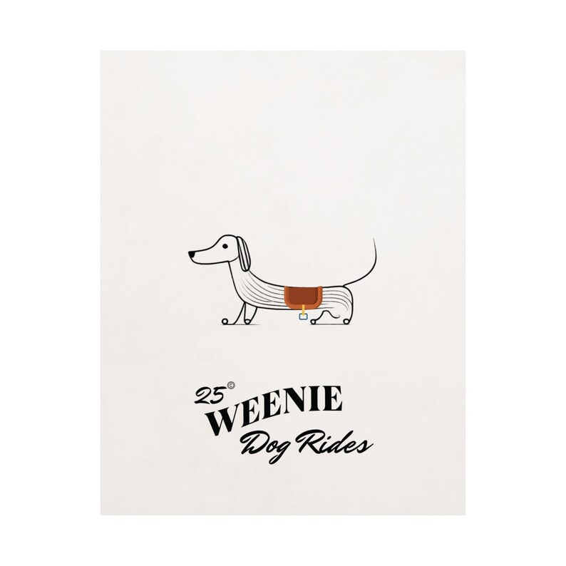 Weenie Dog Rides Funny Wall Art Poster, Kid's Room Decor, Funny ...