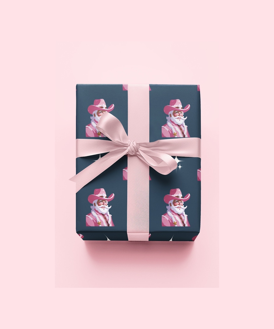 Pink Cowboy Santa Wrapping Paper, Western Santa Clause Wrapping Paper ...