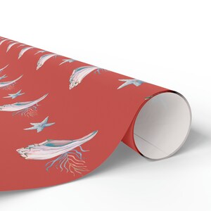 Beach Wrapping, Seashell Christmas Wrapping Paper, Cute Gift Wrap ...
