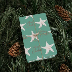 Starfish Christmas Wrapping Paper, Coastal Gift Wrap - Etsy