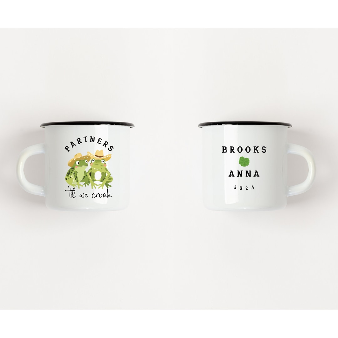 Partners 'til We Croak Frog Toad Couple Camp Mug, Frog Mug, Personal ...