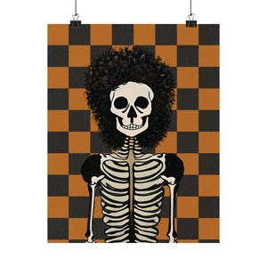 Afro Skeleton Wall Art Poster - Etsy