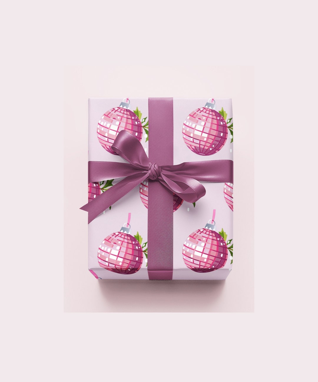 Retro Disco Ball Pink Christmas Wrapping Papers, Designer Christmas ...