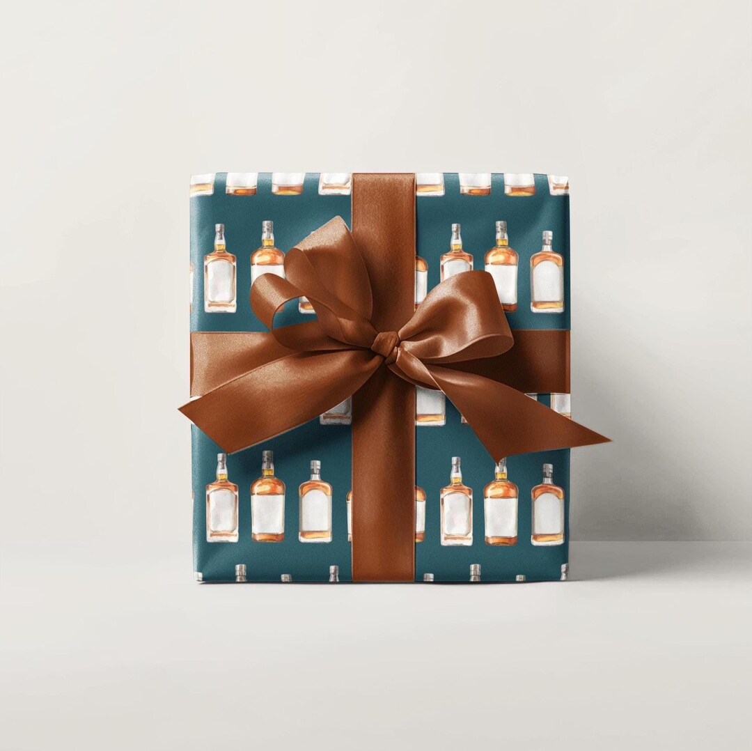 Bourbon Whiskey Wrapping Paper Roll, Gift Wrap for Him, Father's Day ...