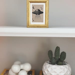 UFO Alien Abduction Art in Frame, Framed Mini Print, UFO Art Decor ...