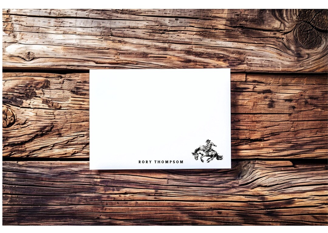 Personalized Western Cowboy Stationery, Personalized Notecard Stationery Set, Gift for Men - Etsy