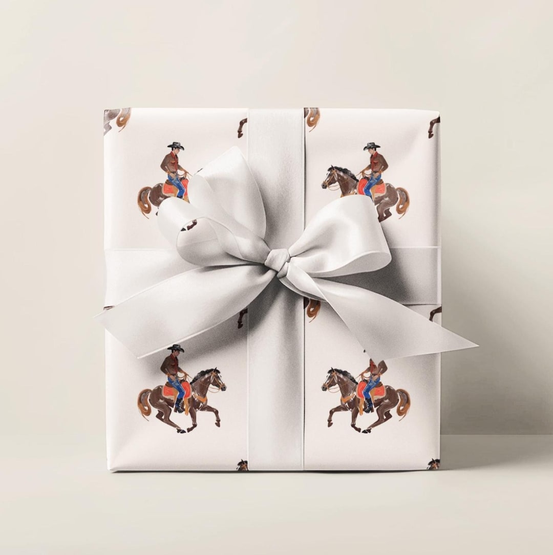 Cowboy Wrapping Paper Roll, Western Holiday Gift Wrap - Etsy