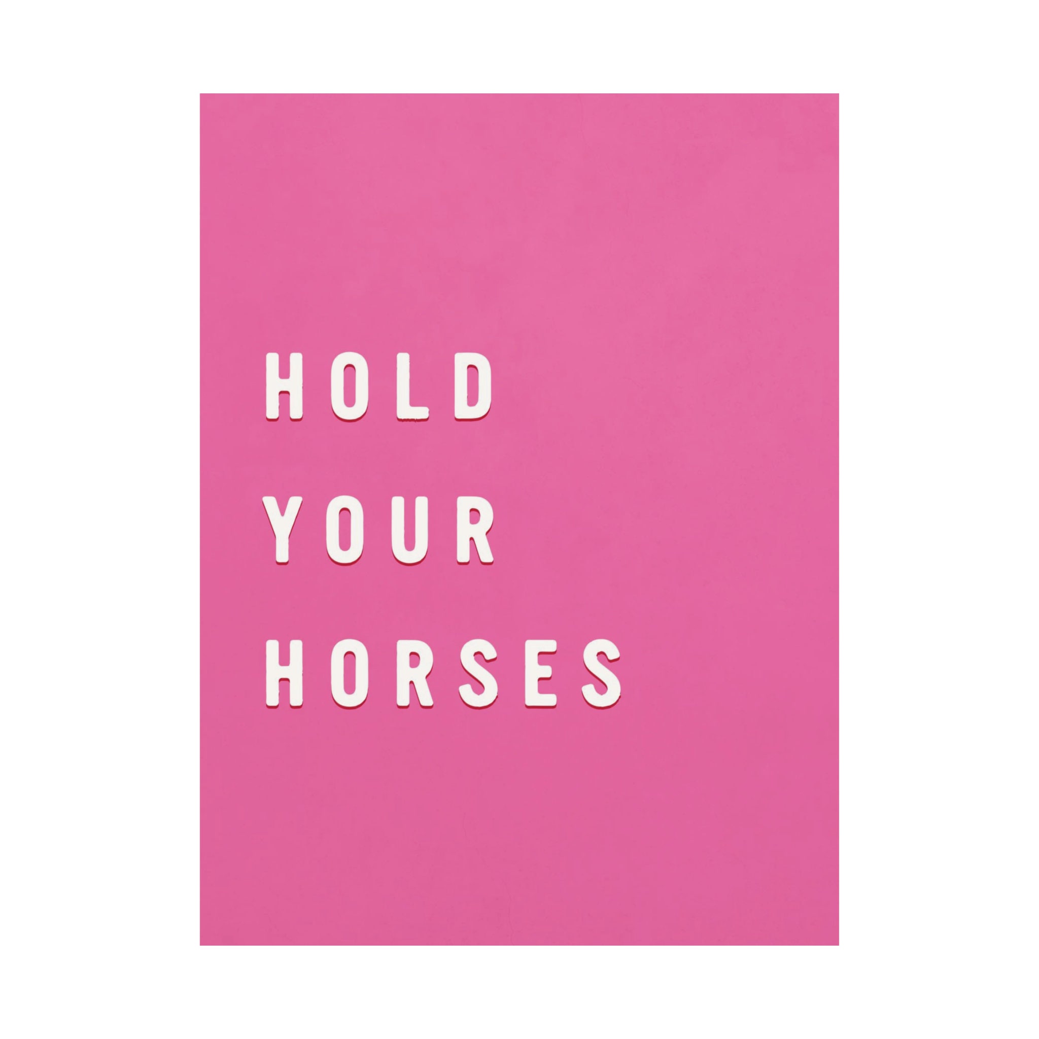 Retro Hold Your Horses Poster Wall Art, Preppy Pink Wall Art, Cowgirl ...