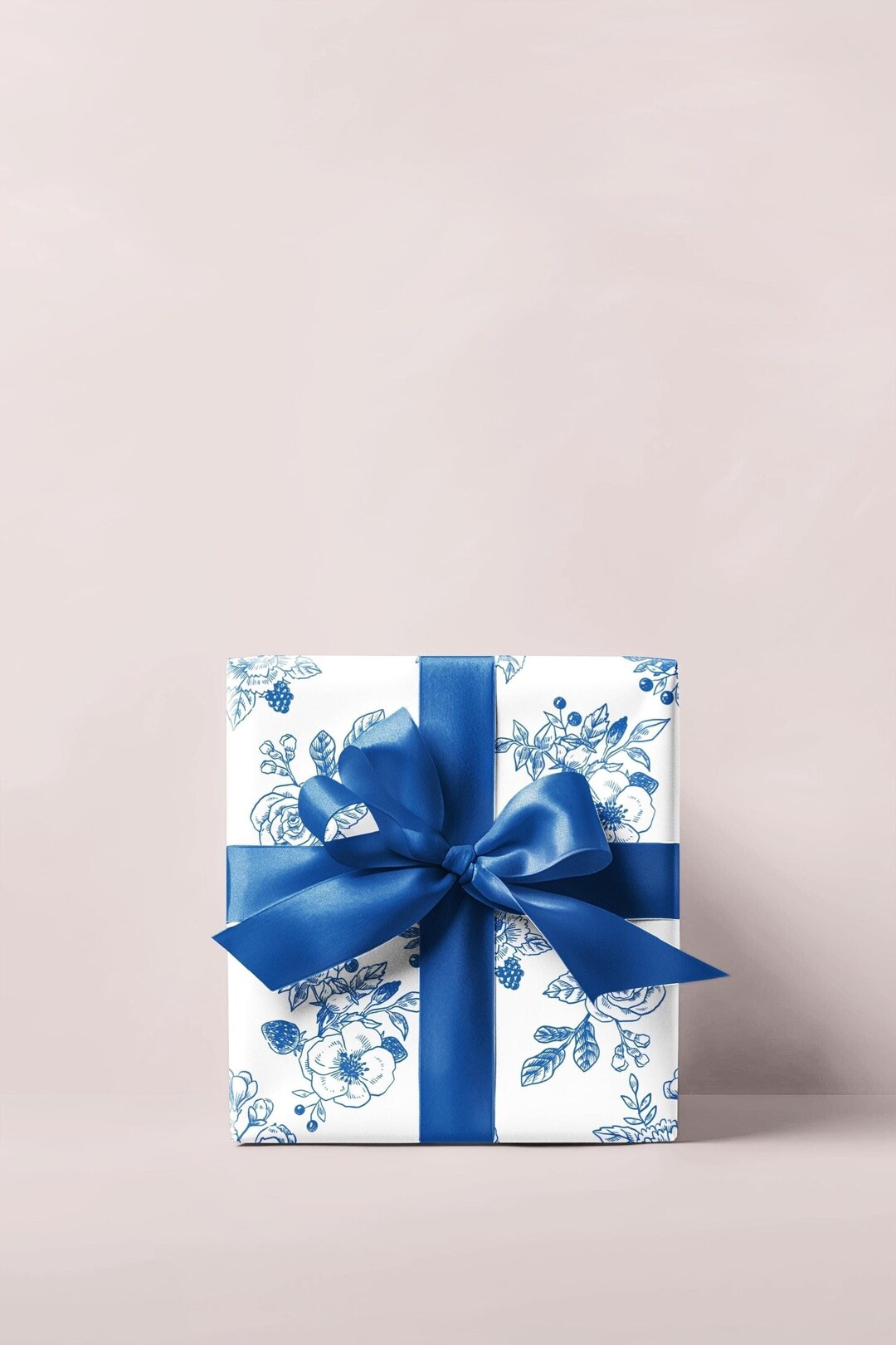 Blue Toile Wrapping Paper Roll, Blue Toile Gift Wrap, Wedding Wrapping ...