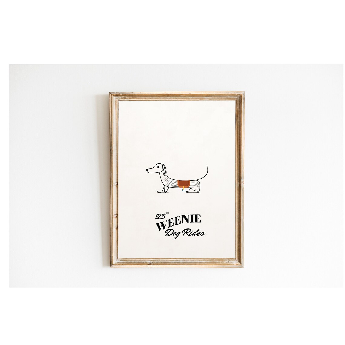 Weenie Dog Rides Funny Wall Art Poster, Kid's Room Decor, Funny ...