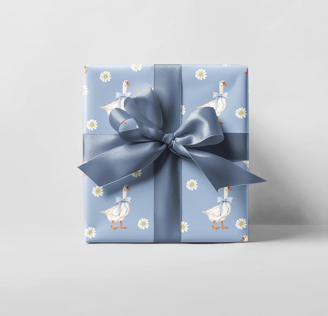 Blue Goose Wrapping Paper Roll, Baby Shower Wrapping Paper, Birthday ...