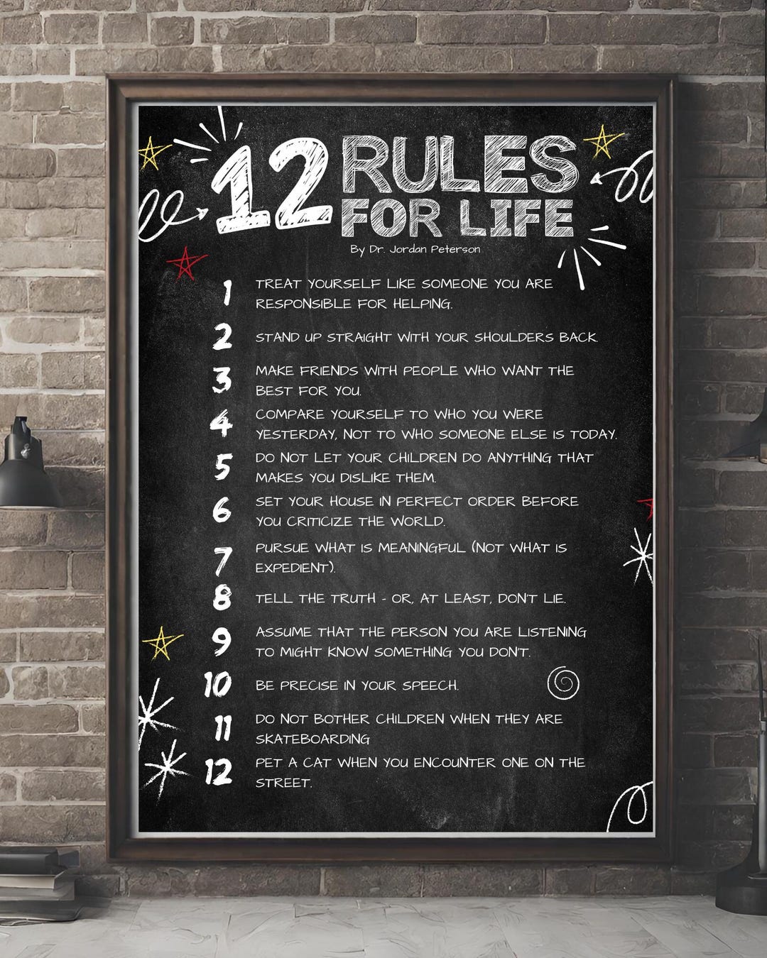 Digital Print 12 Rules of Life by Jordan Peterson - Etsy