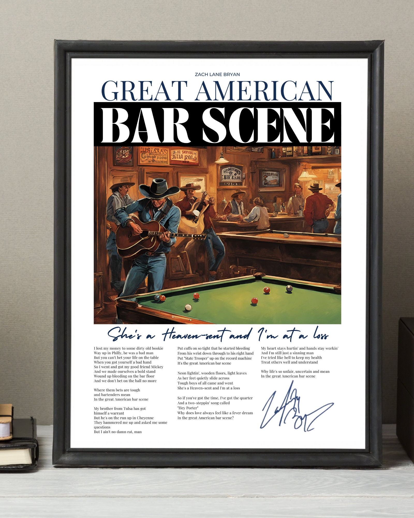 Digital Print Great American Bar Scene - Etsy