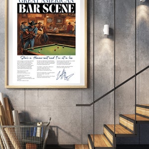 Digital Print Great American Bar Scene - Etsy