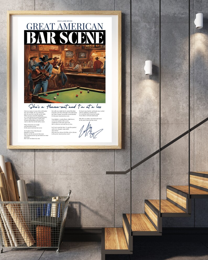 Digital Print Great American Bar Scene - Etsy