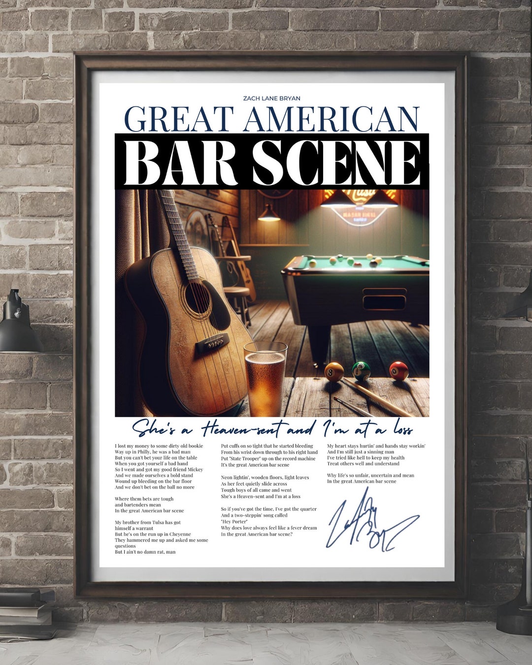 Digital Print Great American Bar Scene - Etsy