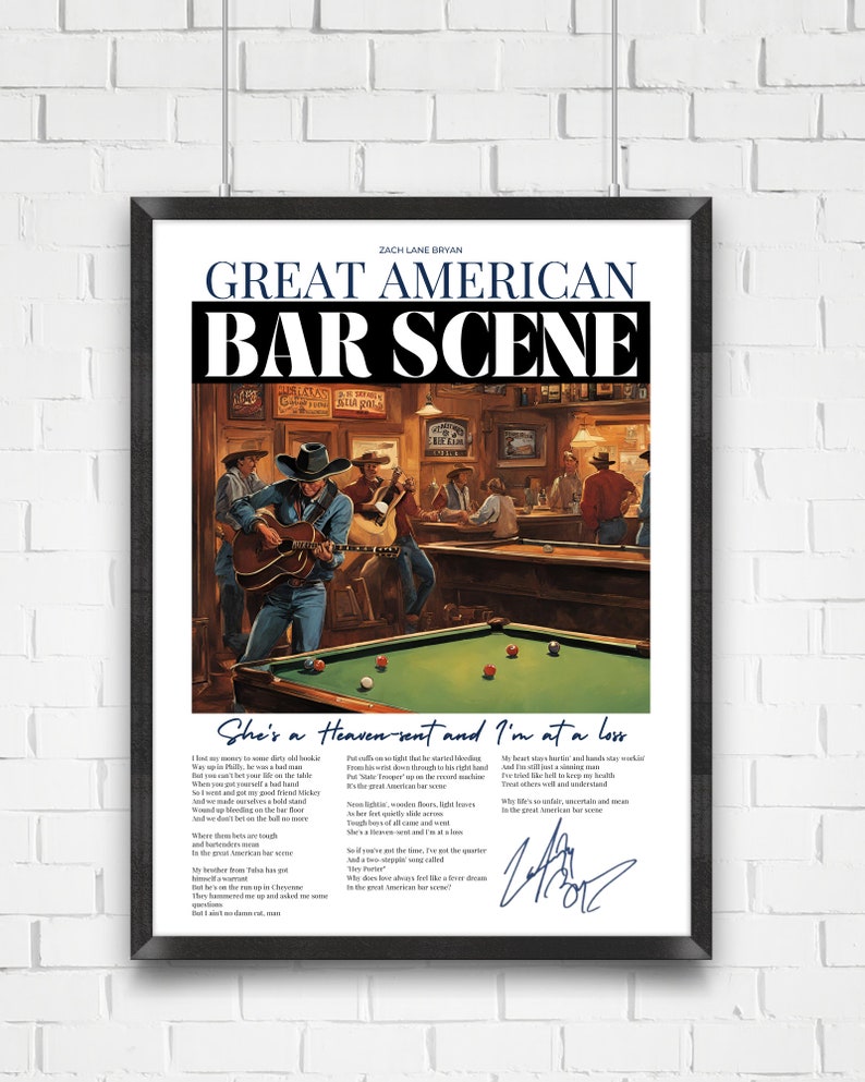 Digital Print Great American Bar Scene - Etsy