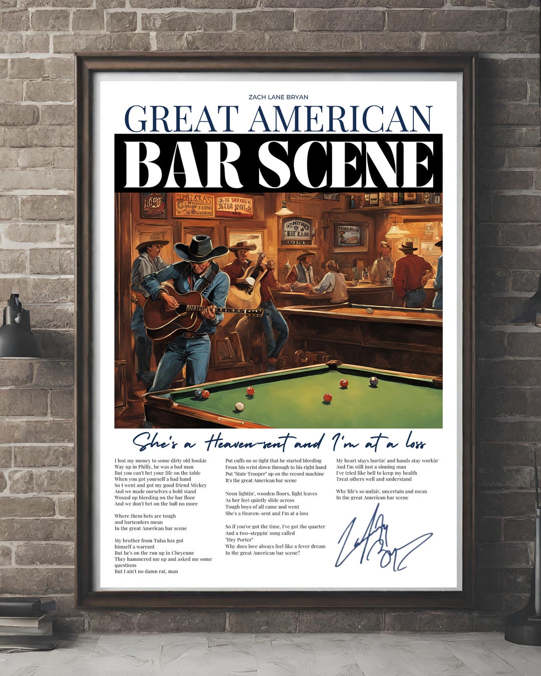 Digital Print Great American Bar Scene - Etsy