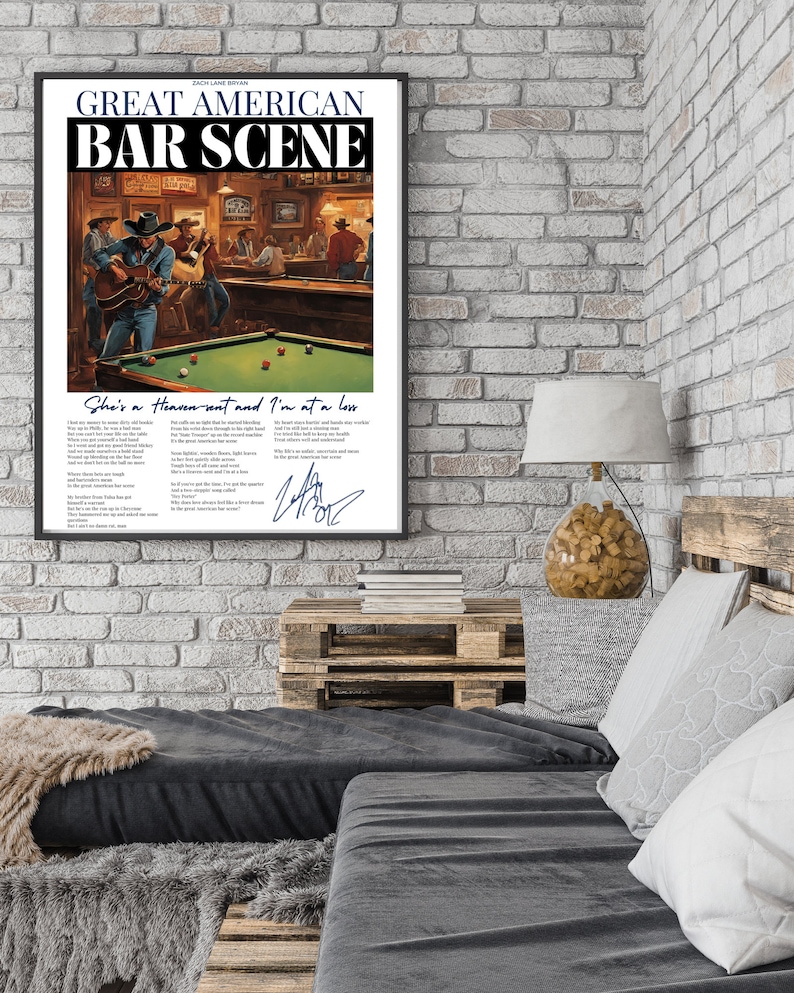 Digital Print Great American Bar Scene - Etsy