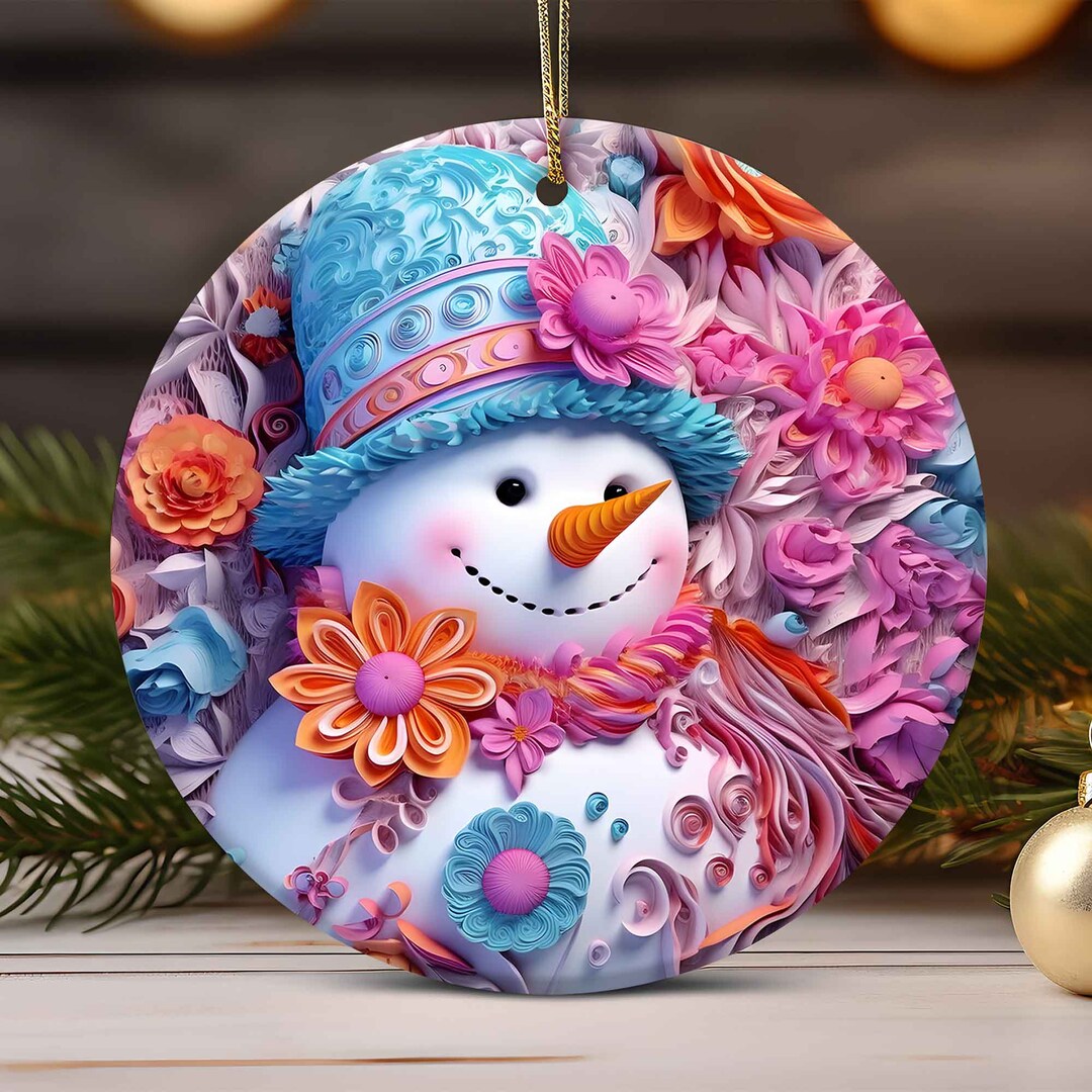 3d Snowman Christmas Ornament Png Sublimation Designs 3d Etsy Uk