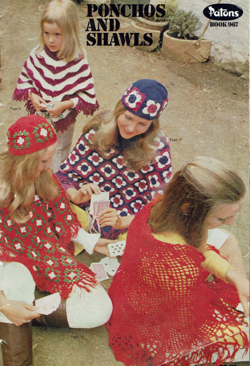Retro Knitting Pattern Booklet - Poncho's & Shawls - Etsy