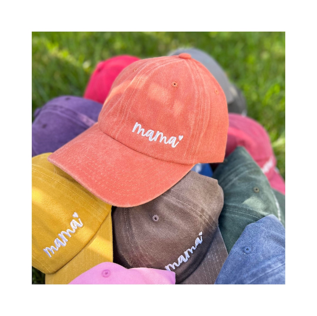 Baseball Cap With Custom Mama Embroidery Dad Hat Washed Cotton Ball Cap ...