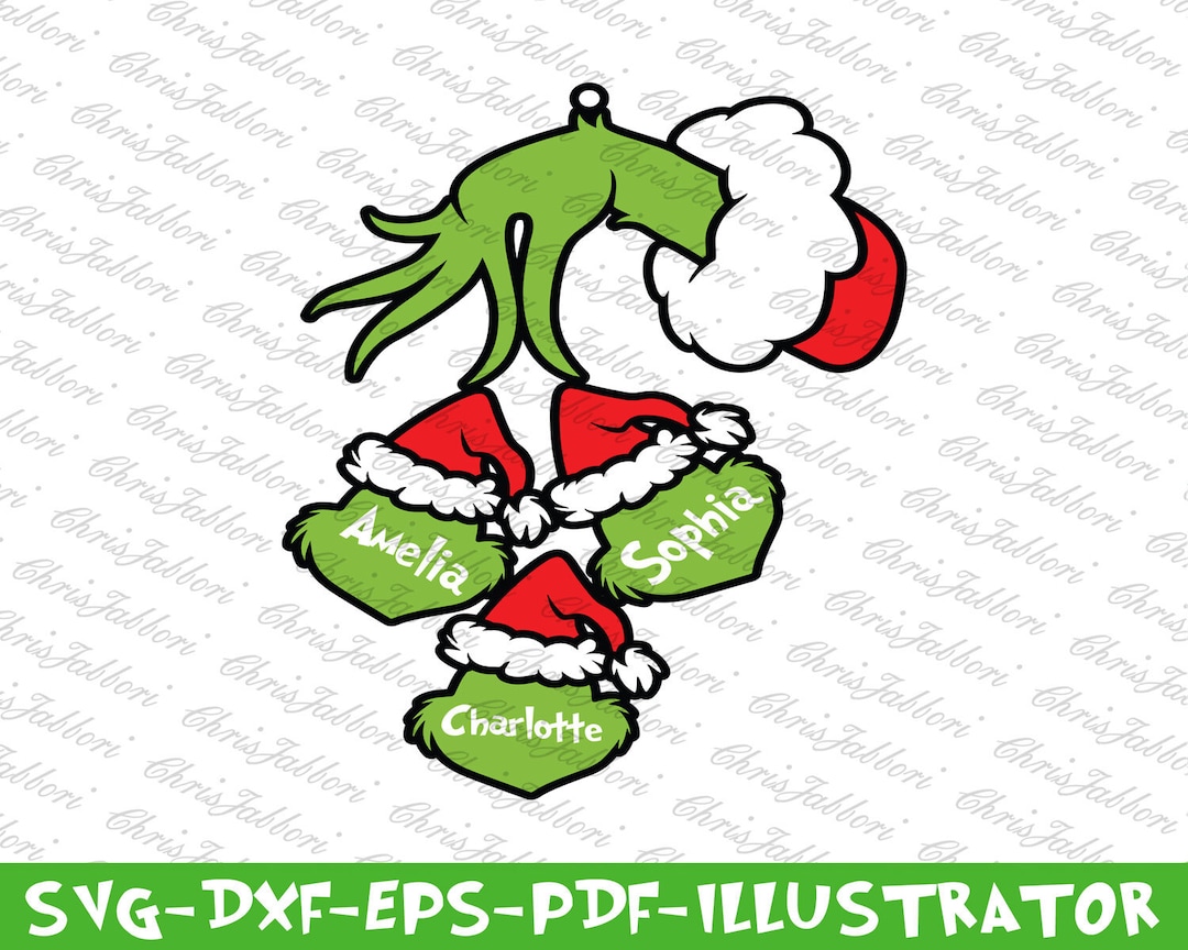 Grinch Hand Christmas Ornament SVG Files Grinch SVG Bundle - Etsy
