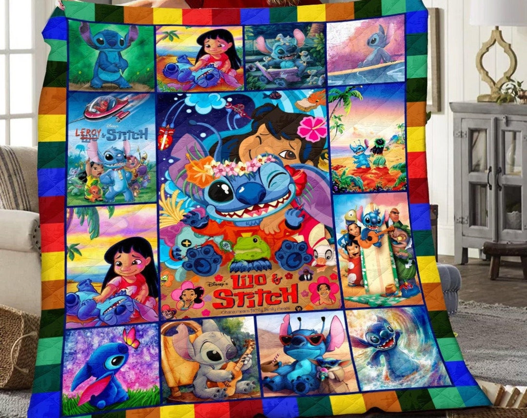 Disneyland Stitch Quilt Fleece Blanket Disneyworld Lilo N - Etsy