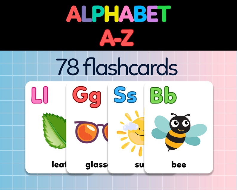 ABC Alphabet Flash Cards (78 Cards) | ABC Flashcards | A-Z Flashcards ...