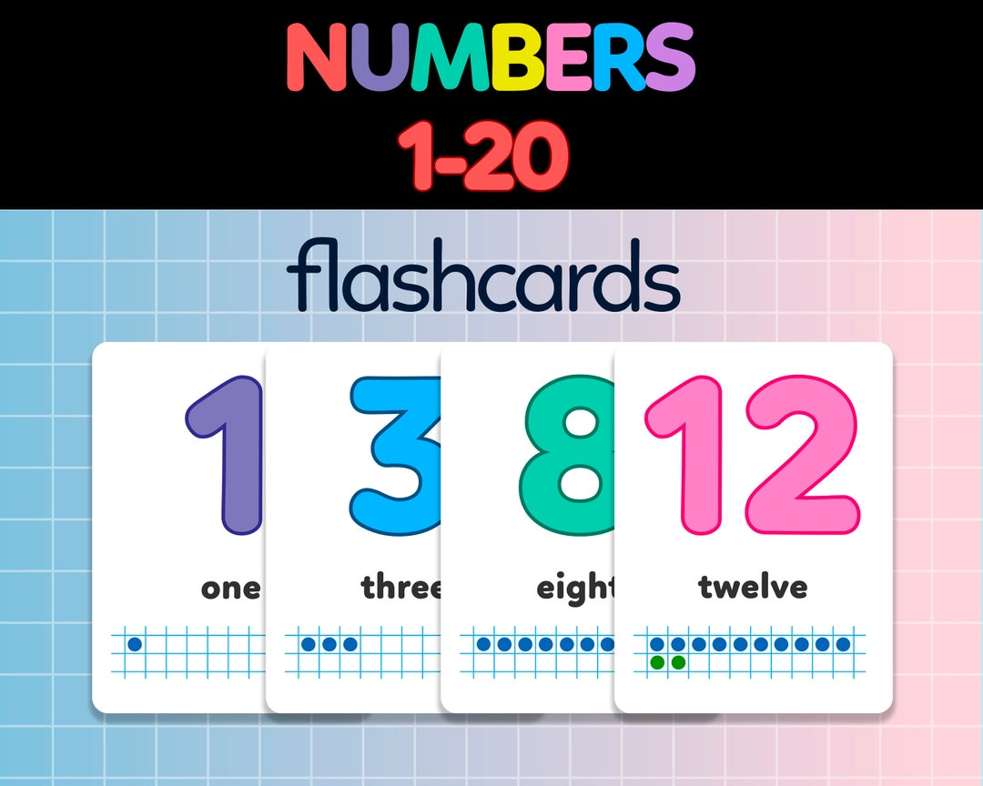 Numbers Flash Cards (48 Cards)| 123 Flashcards | 1-20 Flashcards ...