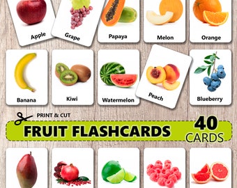40 Foods Flash Cards (real Pictures) • Montessori Cards • Flashcards ...