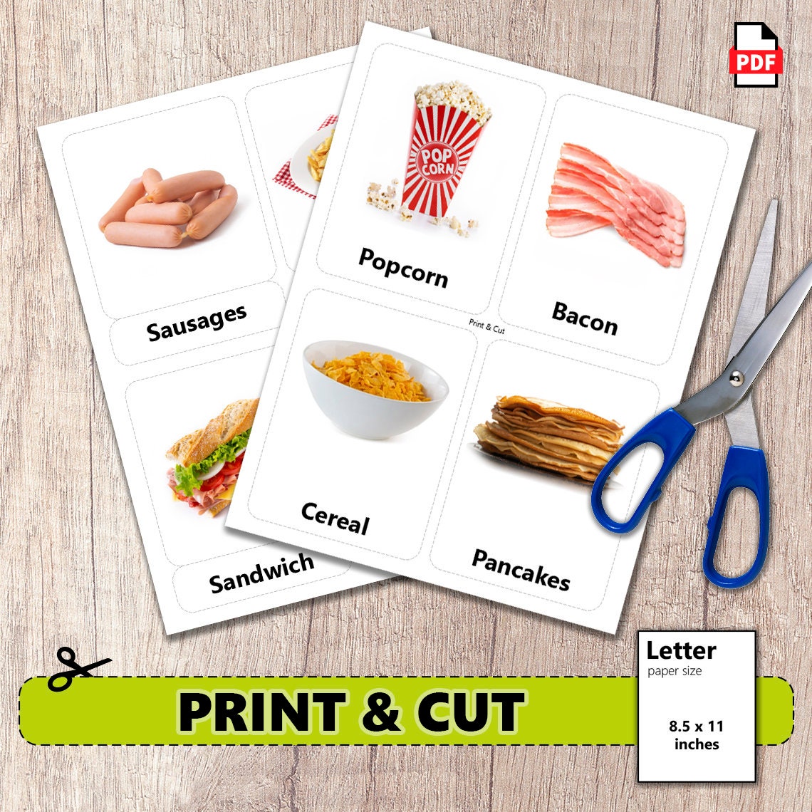 40 Foods Flash Cards (real Pictures) • Montessori Cards • Flashcards ...