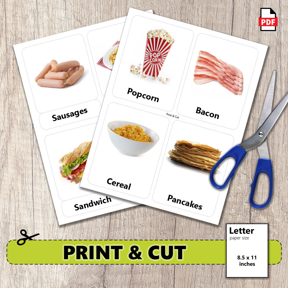 40 Foods Flash Cards (real Pictures) • Montessori Cards • Flashcards ...