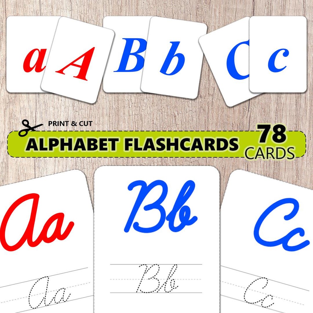 Alphabet Flash Cards (78 Cards) | ABC A–Z Flashcards | Printable ...