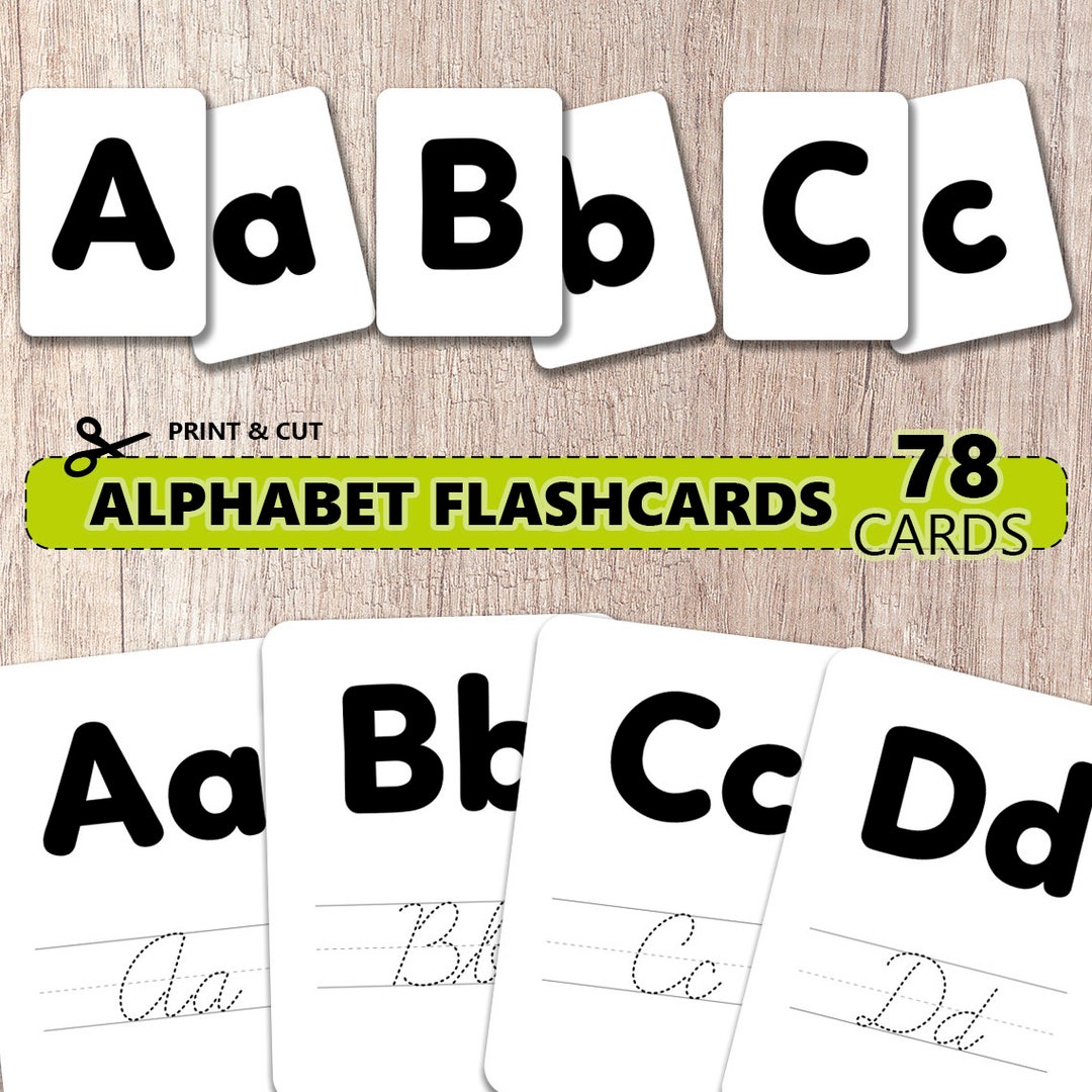 Alphabet Flash Cards 78 Cards ABC Flashcards A-Z - Etsy