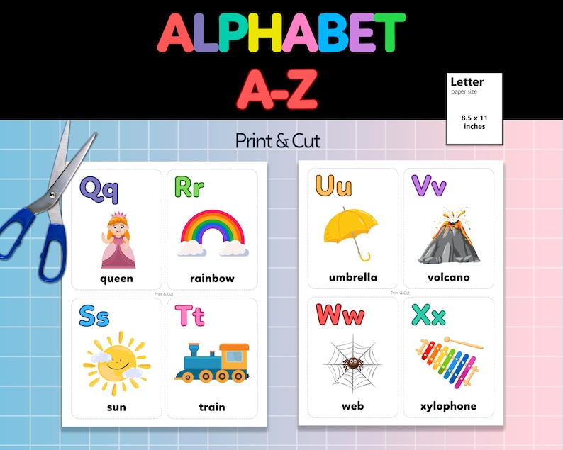 ABC Alphabet Flash Cards (78 Cards) | ABC Flashcards | A-Z Flashcards ...