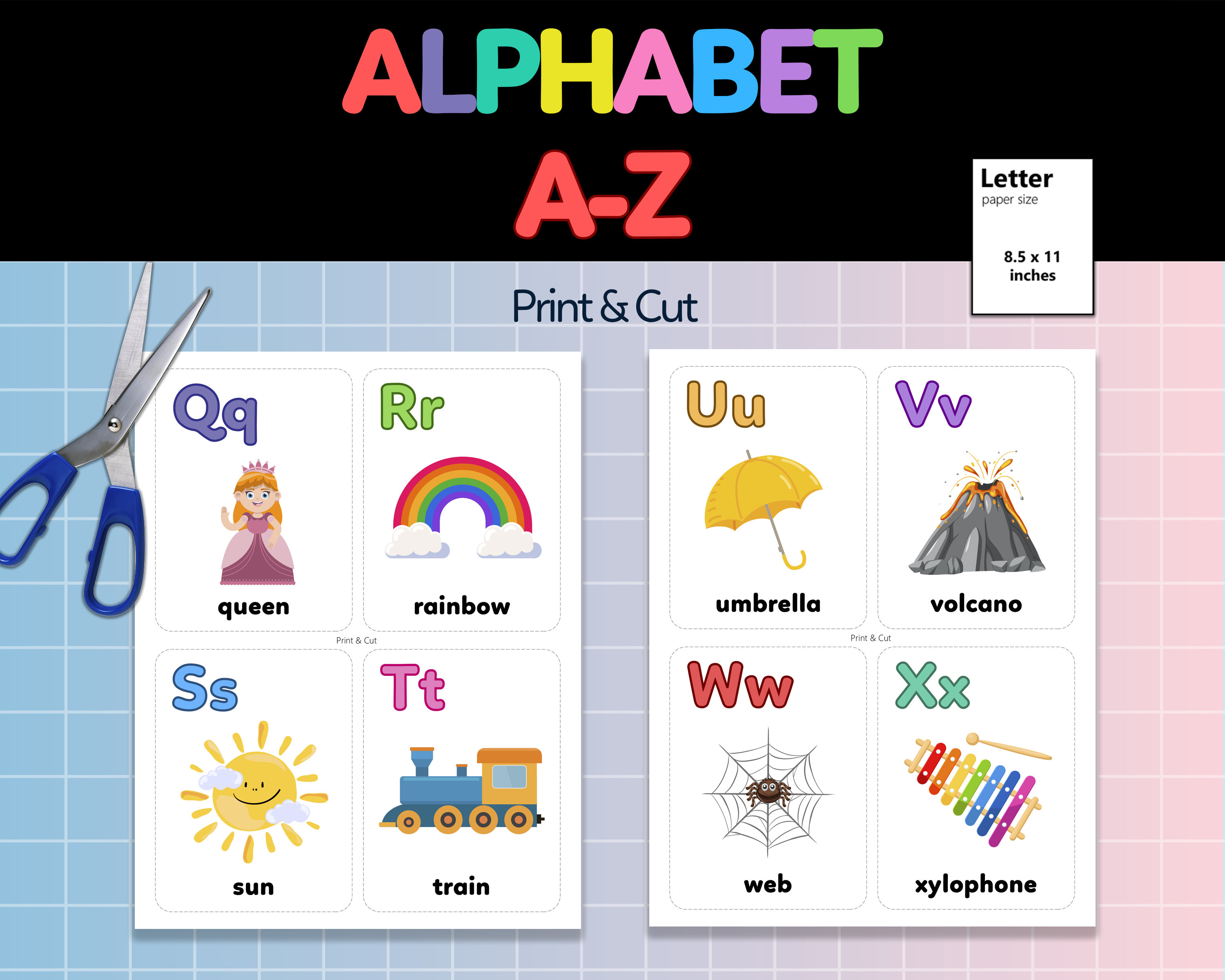 ABC Alphabet Flash Cards (78 Cards) | ABC Flashcards | A-Z Flashcards ...