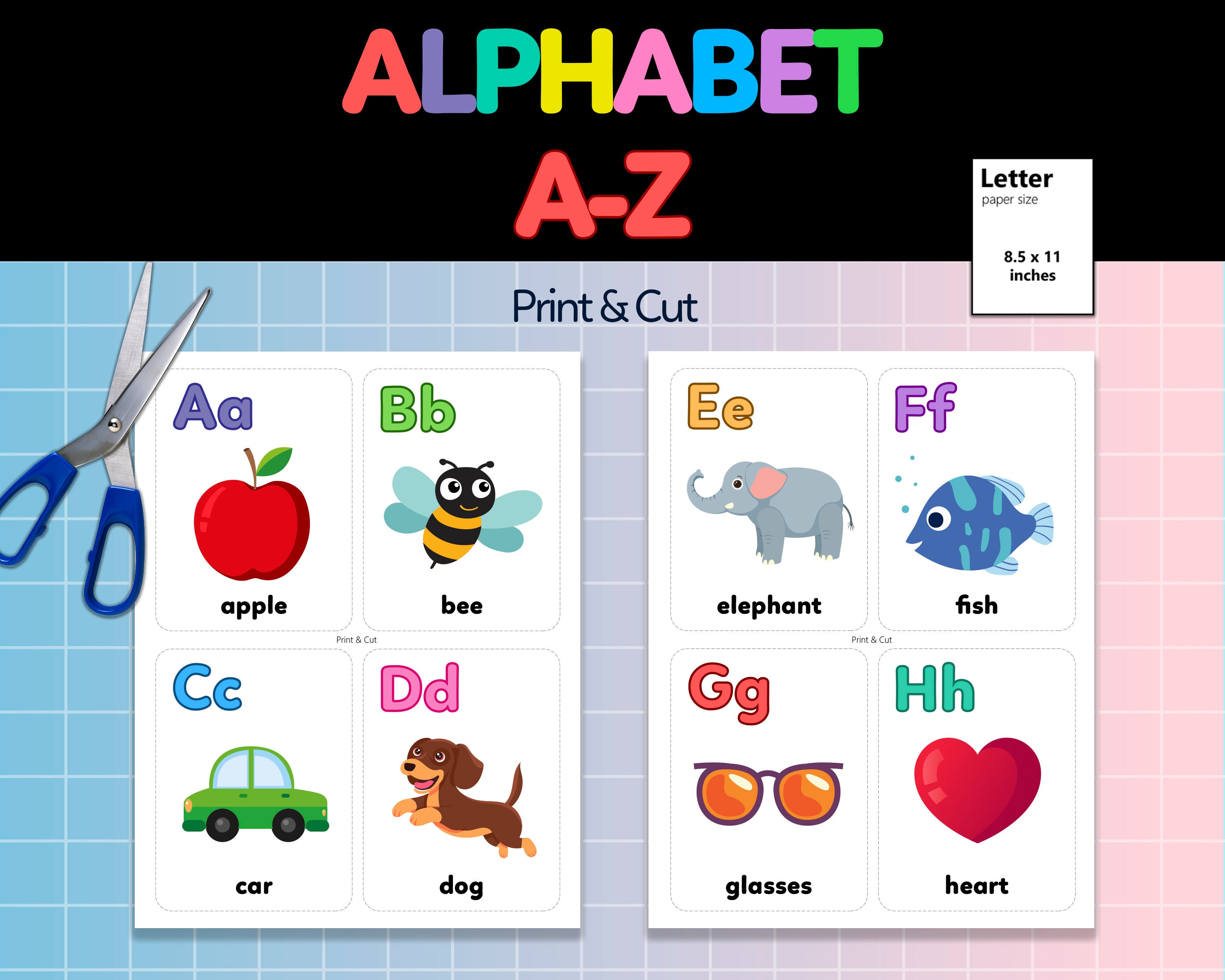 ABC Alphabet Flash Cards (78 Cards) | ABC Flashcards | A-Z Flashcards ...