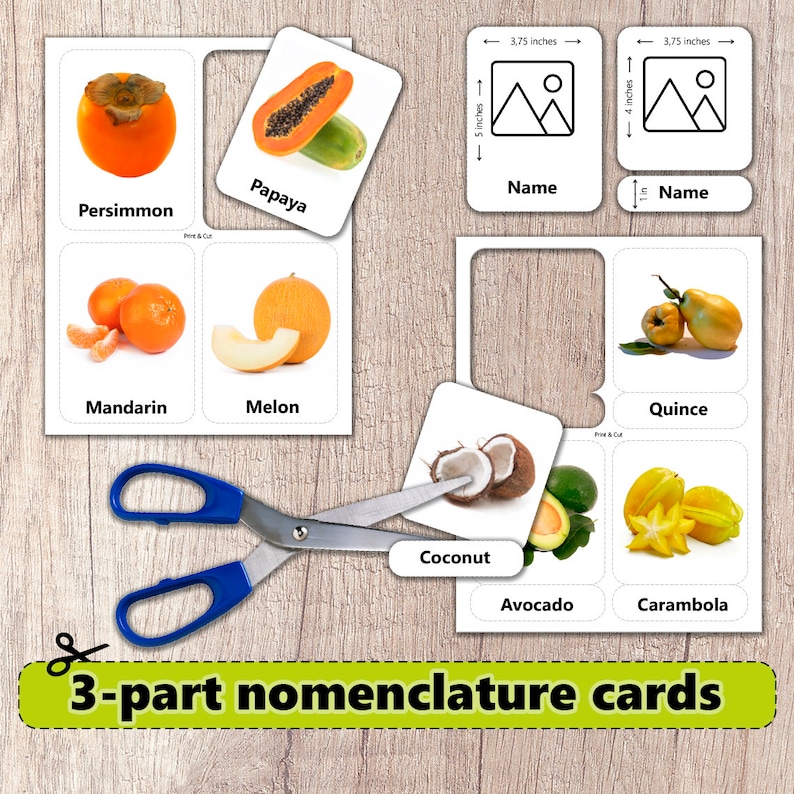 40 Fruits Flash Cards (real Pictures) • Montessori Cards • Flashcards ...