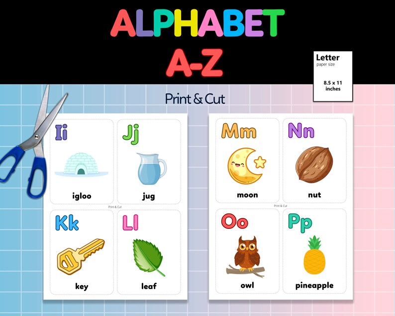 ABC Alphabet Flash Cards (78 Cards) | ABC Flashcards | A-Z Flashcards ...