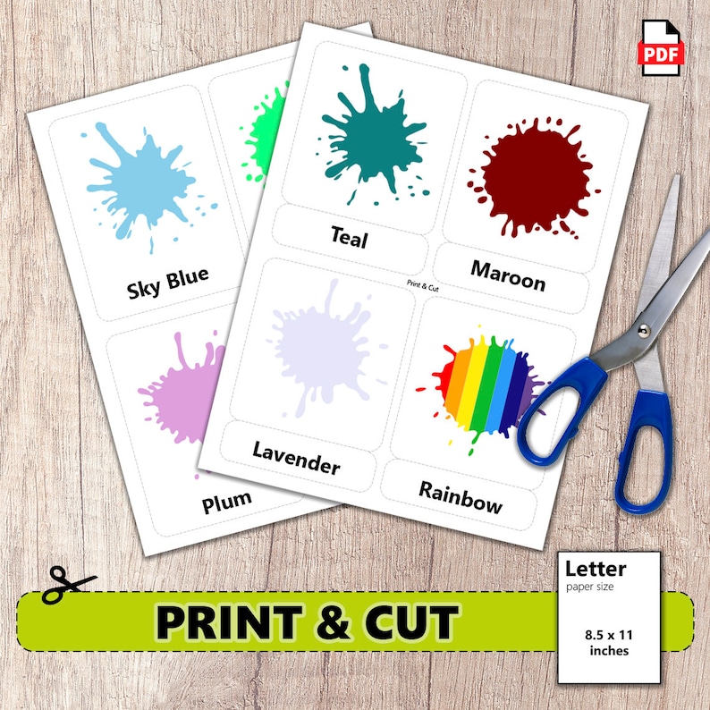 40 Colors Flash Cards • Montessori Cards • Flashcards Nomenclature ...