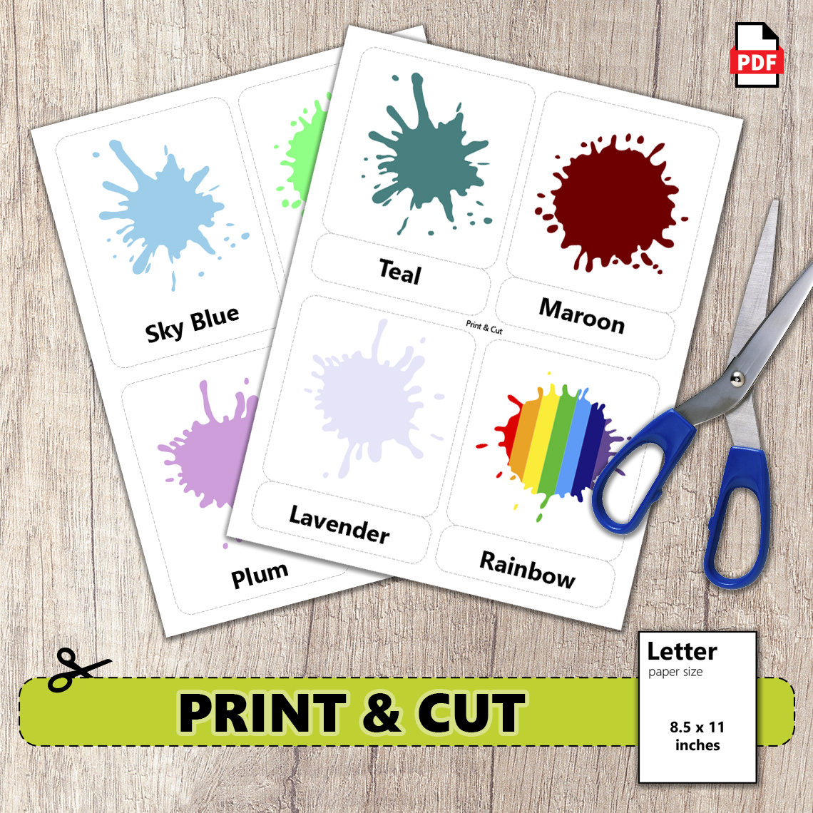 40 Colors Flash Cards • Montessori Cards • Flashcards Nomenclature ...